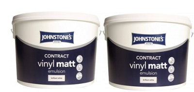 Johnstone's Contract Vinyl Matt Emulsion Paint Brilliant White 10L Pack ...