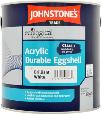 Johnstone's Trade Acrylic Eggshell Brilliant White Paint - 5L