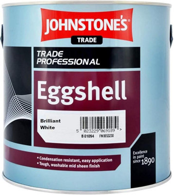Johnstone's Trade Eggshell Brilliant White Paint - 2.5L