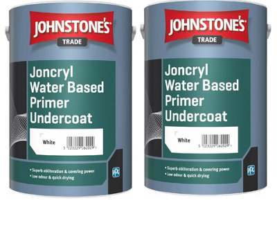 Johnstone's Trade Joncryl Water Based Primer Undercoat White 2.5L Pack of 2