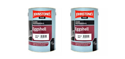 Johnstone's Trade Professional Eggshell Paint Brilliant White 5L Pack of 2