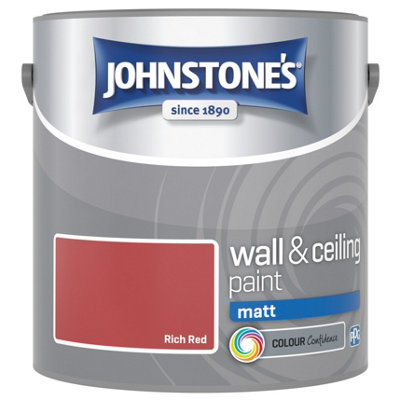 Johnstone's Wall & Ceiling Rich Red Matt Paint - 2.5L | DIY at B&Q