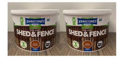 Johnstone's Woodcare Shed & Fence Golden Chestnut 9L Pack of 2