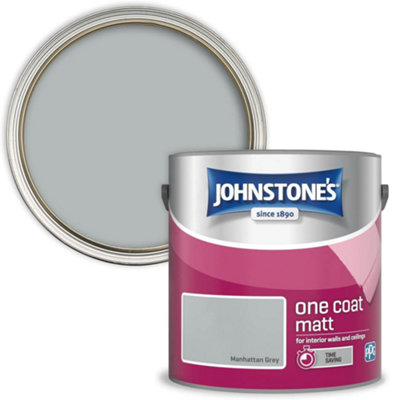 Buy Johnstones Manhattan Grey One Coat Matt Wall & Ceiling Paint 2.5L ...
