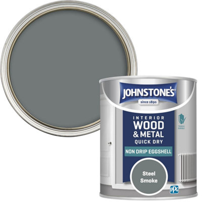 Johnstones Steel Smoke Non Drip Eggshell Quick Dry Interior Grey Paint ...