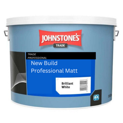 Johnstones Trade Matt New Build Brilliant White Professional Paint 10L