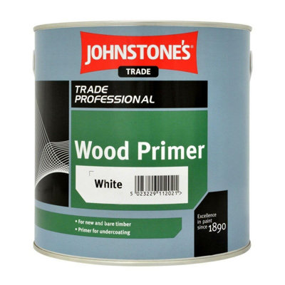 Johnstones Trade Wood Primer White 2.5L | DIY at B&Q