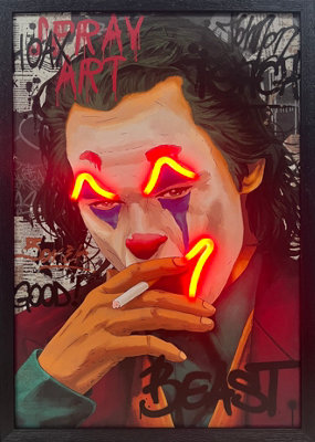 Joker Neon LED Wall Art 40 x 60 cm