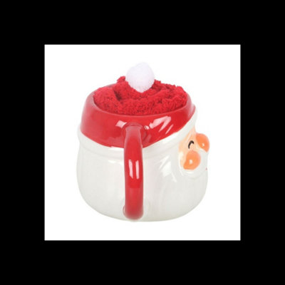 Jolly Santa Christmas Mug and Socks Set for Hot Drinks