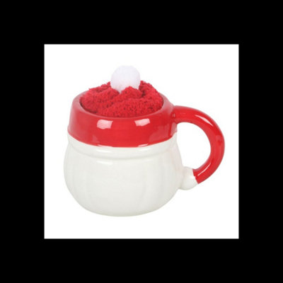 Jolly Santa Christmas Mug and Socks Set for Hot Drinks