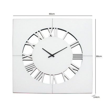 Josy 80cm Mirror Wall Clock for Living Room Decor, Modern Wall Clock ...
