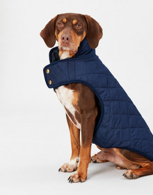 Joules Navy Quilted Dog Coat, Medium