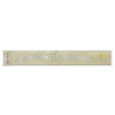 Joyous Christening Banner Cream/White (One Size)