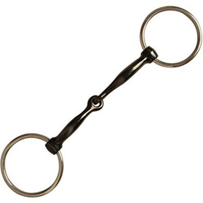 JP Korsteel Sweet Iron Jointed Loose Ring Snaffle Bit Black (5.5in)