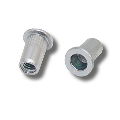 JRP Riveting Products M8 x 21.0 Steel Flat Head Rivet Nuts - JRPRNSFH0860