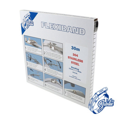 Jubilee Flexiband Stainless Steel 13mm | DIY at B&Q