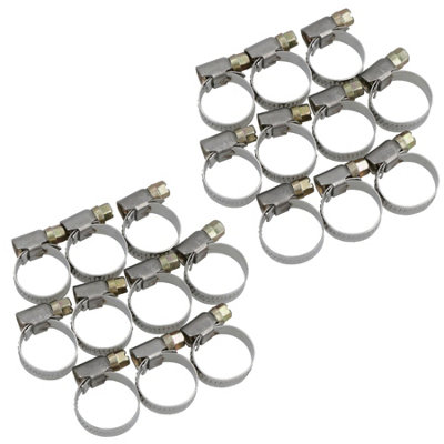 Jubilee Hose Pipe Clamps Clips Air Water Fuel Gas 20pc Stainless Steel ...