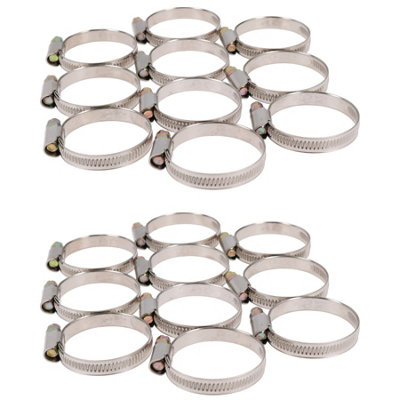 Jubilee Hose Pipe Clamps Clips Air Water Fuel Gas 20pc Stainless Steel ...