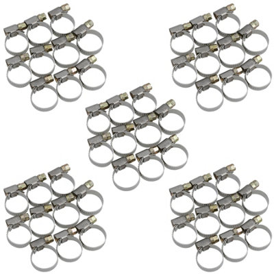 JUBILEE HOSE PIPE CLAMPS CLIPS AIR WATER FUEL GAS 50PC STAINLESS STEEL ...