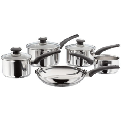 JUDGE ESSENTIALS 5 PIECE COOKWARE SET STAINLESS STEEL - SILVER
