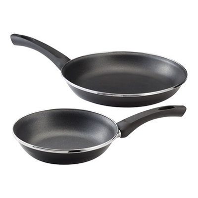 Judge Induction Black 2 Piece Frying Pan Set | DIY at B&Q