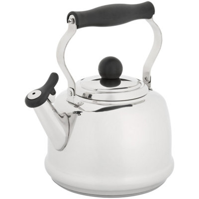 Judge Traditional Whistling Kettle 1.9L with Heat Resistant Handle - Silver