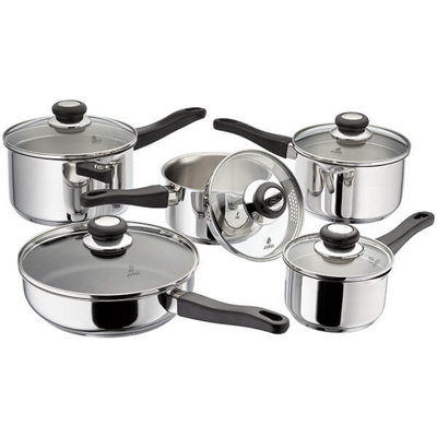 Judge Vista Draining J3C2A Set of 5 Stainless Steel Pans | DIY at B&Q