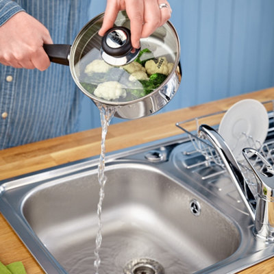 Judge Vista Draining Saucepan with Shatterproof Glass Strain 14cm / 1L ...