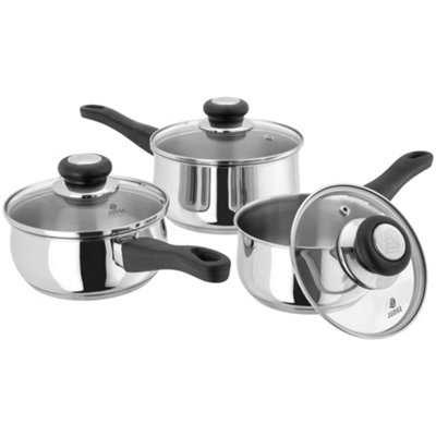 Judge Vista Stainless Steel 3-Piece Saucepan Set - Silver