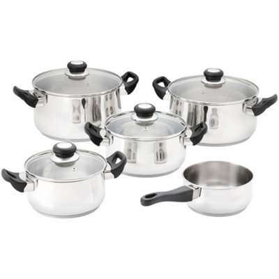 Judge Vista Stainless Steel 5-Piece Cookware Set - Silver