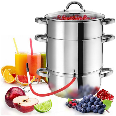 Juicer - 7-piece, stainless steel with glass lid, steam juicer for ...