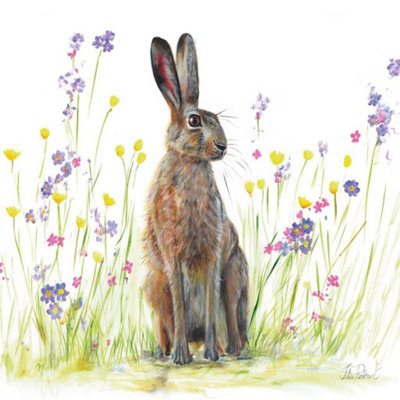 Julia Pankhurst Florry Canvas Print Brown/Yellow/Lavender (30cm x 30cm)