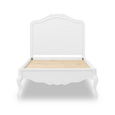 Juliette French Style 3ft Single Bed with Wooden Headboard - White