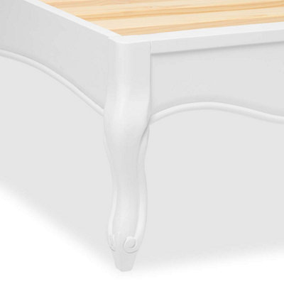 Juliette French Style 3ft Single Bed with Wooden Headboard - White