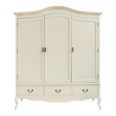 Juliette Triple Wardrobe. French Style 3 Door Wardrobe - Champagne