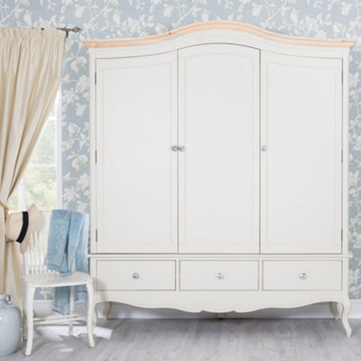 Juliette Triple Wardrobe. French Style Triple Wardrobe with Crystal ...