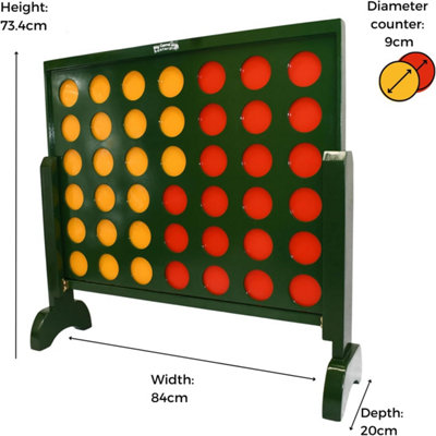 Jumbo 4 Connect Four Game - Indoor & Outdoor - 75cm Tall