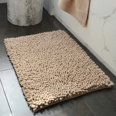 Jumbo Bobble Bath Mat - Non Slip, Luxury Deep Pile Bath Rug - Stone