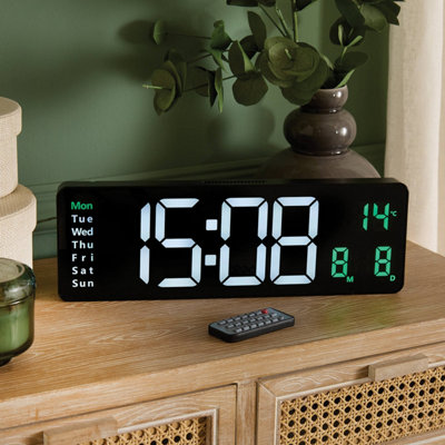 Jumbo Digital Clock, USB Powered, Adjustable Brightness, Large Display ...