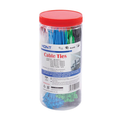 Jumbo Pack of 800 Nylon Cable Ties with Free Cutter, Durable Organisers ...