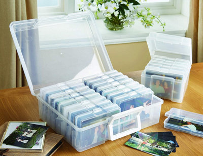 Jumbo Photo Storage Box Set - Photograph Organiser Craft Case with 16 ...