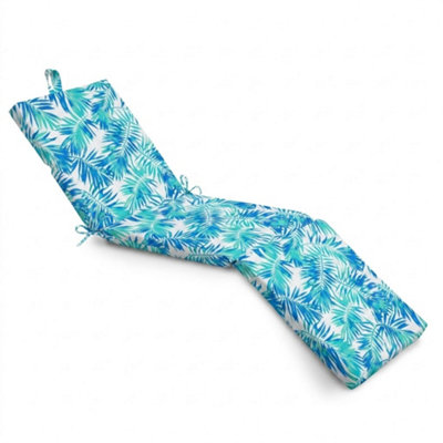 Jungle Water Repellant Sunlounger Pad Green/Blue/Whie