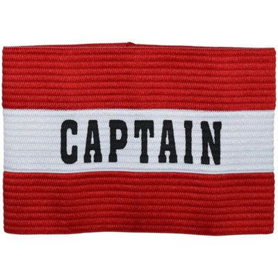 Junior Captains Armband - RED - Football Rugby Sports Arm Bands - White ...