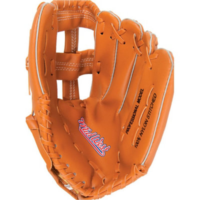 Junior Left Handed Baseball Fielders Glove Tan Vinyl Leather Double ...
