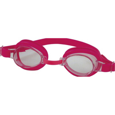 Junior Pink Swimming Goggles - Adjustable Strap & Nose Bridge Pool ...