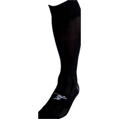 JUNIOR SIZE 3-6 Pro Football Socks - PLAIN BLACK - Ventilated Toe ...