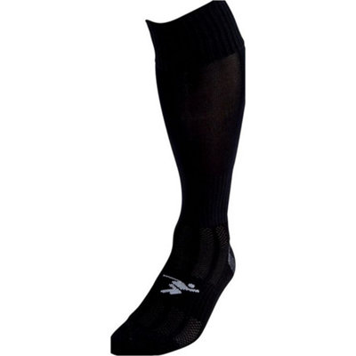JUNIOR SIZE 8-11 Pro Football Socks - PLAIN BLACK - Ventilated Toe ...