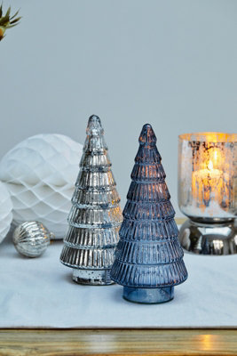 Juniper Silver Glass Tree H31cm D14cm