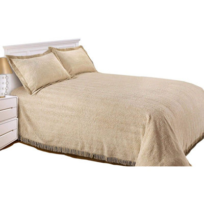 Just So Home Luxury Candlewick Bedspread Traditional Bed Throw (Double ...