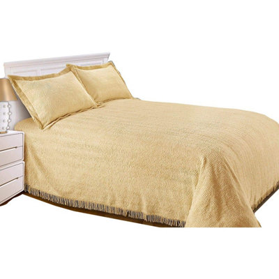 Just So Home Luxury Candlewick Bedspread Traditional Bed Throw (Double ...